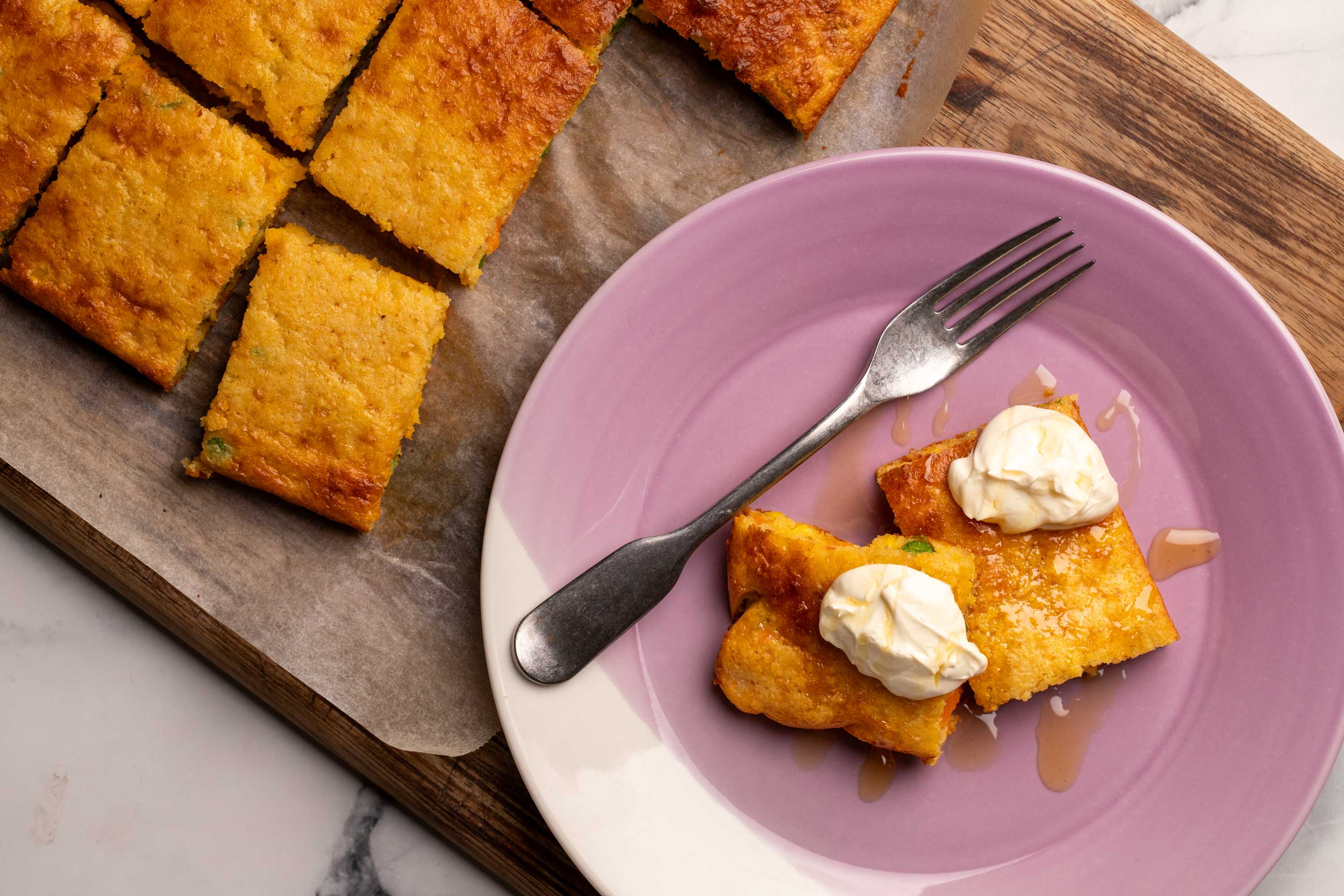Cornbread Veggie Bake (Easy Hush Puppies Slice) - Skinnymixers